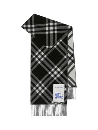 Burberry Check Cashmere Scarf - Black