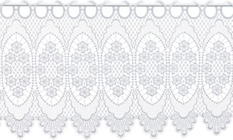 Plauener Spitze by Modespitze, Store Bistro Gardine Scheibengardine mit Stangendurchzug, hochwertige Stickerei, Höhe 30 cm, Breite 144 cm, Weiß