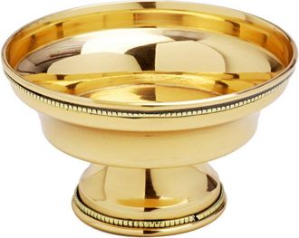 NKlaus Räucherschale Weihrauchgefäß Rauchfass Durchmesser 10cm Messing Deko Gold 7542