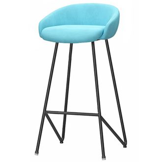 Generic Niedrige Barhocker (66/76 cm) mit Samtbezug und Fu&szlig;st&uuml;tze, ideal f&uuml;r Caf&eacute;s, Pubs, K&uuml;chen, Tresen und Esszimmer