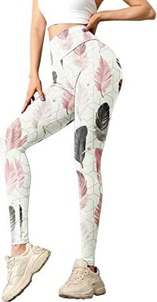 Generic Legging de gym pour femme - Pour course &agrave; pied, pilates, amincissant, yoga, contr&ocirc;le du contr&ocirc;le - Pantalon dentra&icirc;nement pour femme, blanc, XL