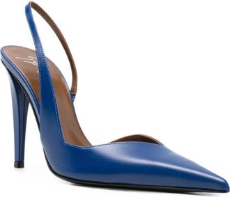 Giuseppe Zanotti Patent Leather Pointed-Toe Slingback Heel - Blue