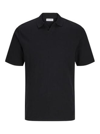 Jack & Jones Jjkane Polo &agrave; col Fendu en Tricot, Noir, XL Hommes