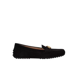 Ralph Lauren Femme, Chaussures, Noir, Taille: 36 EU Mocassins en daim avec logo en m&eacute;tal