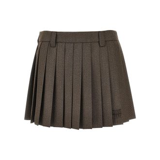 Miu Miu Pleated wool mini skirt Woman 40