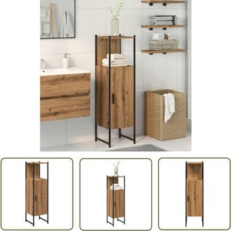 vidaXL The Living Store - vidaXL Badschrank Artisan-Eiche 33x33x120,5 cm Holzwerkstoff