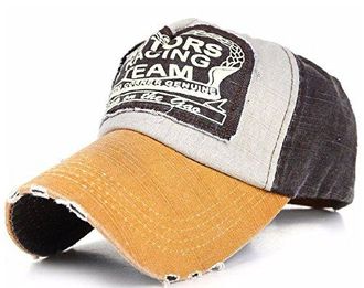 morefaz Baseball Cap Bonnet Chapeau Casquette Snapback A-Z Hip-Hop Snap Back Motors Racing Cotton Motorcycle (Brown Yellow)