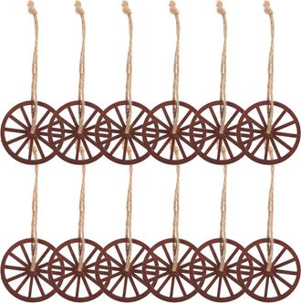 Amosfun Retro Holz Anh&auml;Nger 2 Zoll Holzwagenrad Dekoration Im Vintage Amerikanischer Stil F&uuml;R Innenraum Wanddeko Wohnzimmer Schlafzimmer Bar