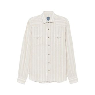 Barba Klassisches Popeline-Streifenhemd - - Shirts - Herren - Beige - 3XL