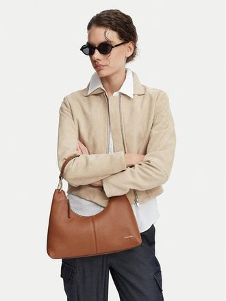 Calvin Klein Handtasche Slouchy Leather Shoulder Bag LV04F3657G Hellbraun