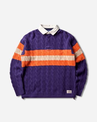 Polo Ralph Lauren Men s Cable-Knit Rugby Shirt Purple Mix