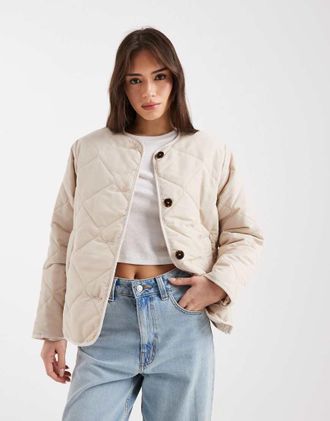 New Look Veste matelass&eacute;e douce au toucher - Taupe-Neutre