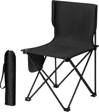 Generic Campingstuhl - Tragbarer Strandstuhl mit 129,7 kg Tragkraft, zusammenklappbar, mit Aufbewahrungstasche, platzsparende Rasenstühle für Reisen, Picknick