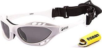 OCEAN CUMBUCO Lunettes de Soleil Flottantes Sports Nautiques Polaris&eacute;es Kitesurf, blanc brillant, Taille unique