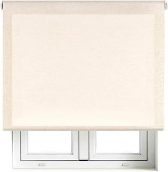 Blindecor Premium lichtdurchlässiges Rollo nach Maß | Leinenfarbe | Rollo 60 x 190 cm (Breite x Höhe) Stoffgröße 57 x 185 cm | lichtdurchlässiges Rollo mit 38 m