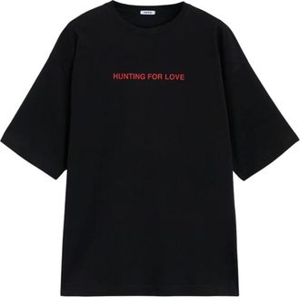 Aspesi Femme, Tops, Noir, Taille: 36 FR T-shirt Graphique D&eacute;contract&eacute; Hunting FOR Love