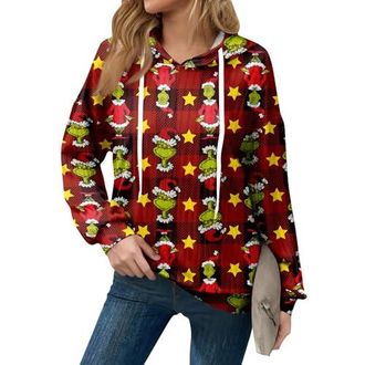 Generic Le Grinch Sweat A Capuche Femme Sweatshirts Deguisement Costume The Oversize Femmes De Pull Chaud 2025 Noel Hiver Noël Pilou Pulls Sweet Vêtements Vet