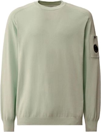 C.P. Company C.p. Company, Homme, Pulls, Vert, Taille: S Pull Ras du Cou avec Poche pour Lentille