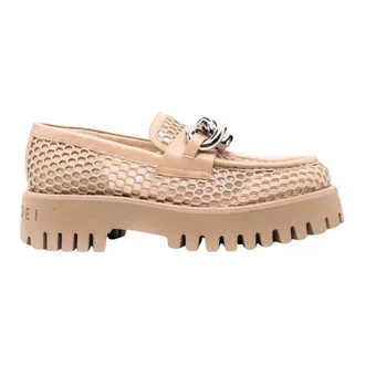 Casadei Femme, Chaussures, Beige, Taille: 41 EU Mocassins plateforme &agrave; cha&icirc;ne