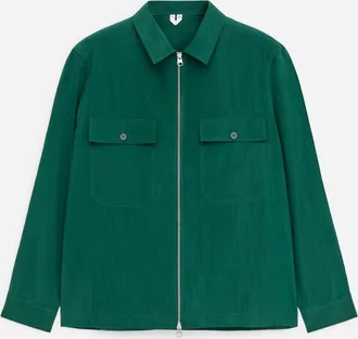 Arket Overshirt Aus Lyocell-Mischung -Gr&uuml;n