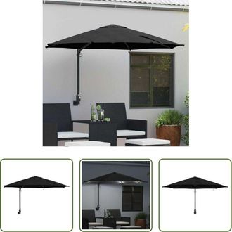 vidaXL vidaXL Parasol avec lumi&egrave;re LED - Parasol de jardin Noir 248 x 248 x 148 cm Polyester et Acier