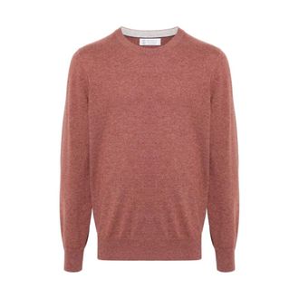 Brunello Cucinelli Pull Ras du Cou en Cachemire Tricot Rouge - Homme - Pulls - Rouge - Taille: M