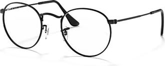Ray-Ban Round Metal Optics Schwarz Fassung Klar Glas 53-21