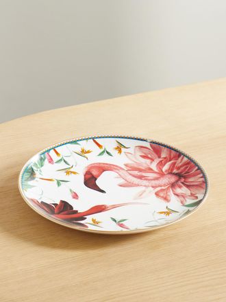 La DoubleJ Assiette En Porcelaine Imprimée Et Plaquée Or X Beto Val - Multicolore