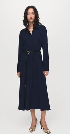 Mango Hemdkleid mit Gürtel marineblau - Damen - 4XL - MANGO