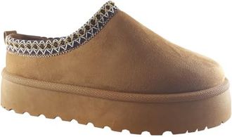 Shoes By Emma Pantoufles mules pour femme avec semelle &eacute;paisse en daim synth&eacute;tique et doublure en fausse fourrure, peau, 40 EU