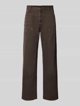 Carhartt Work in Progress Straight Leg Jeans mit Ziern&auml;hten Modell DOUBLE KNEE