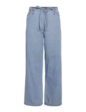 Noisy May Damen Nmrine Nw Wide Elstc Jeans Mg008Lb Noos, Light Blue Denim, XL