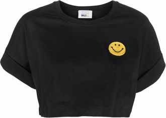 Philosophy di Lorenzo Serafini Femme, Tops, Noir, Taille: 42 FR 0555 T-shirt Corta Logo Smile