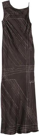Alysi Femme, Robes, Brun, Taille: 36 FR Abto Foundation Asimmetrico Scollo Asimmetrico Stampa Grafica