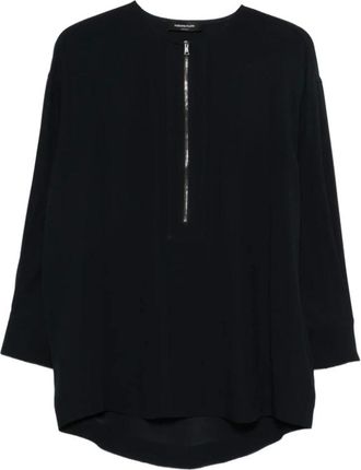 Fabiana Filippi Femme, Blouses et Chemises, Bleu, Taille: 46 FR Blouse zipp&eacute;e