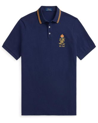 Ralph Lauren Piqu&eacute;-Poloshirt mit Wappen- und Monogramm-Stickerei, Classic Fit in