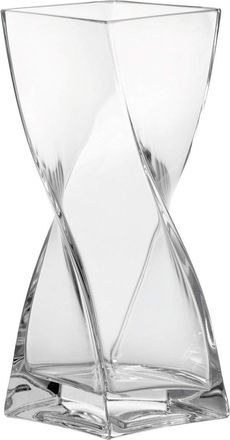 Leonardo Leonardo Volare Vase, geschwungene dynamisch geformte Blumenwase mit massivem Eisboden, handgefertigtes Klarglas, H&ouml;he 25 cm, 1200 ml, 014101
