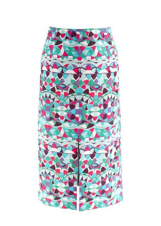Emilio Pucci Multicolour Geometric Print Pencil Skirt Size XXS