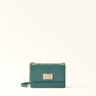 Furla 1927 Umh&auml;ngetasche Mini Edera Green Gr&uuml;n Strukturiertes Leder Damen