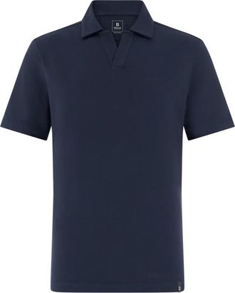 Boggi Milano Homme, Tops, Bleu, Taille: L Polo &agrave; Col Ouvert en Piqu&eacute; Pima