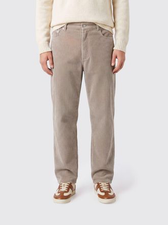 A.P.C. A. P.C. Pantalon large en velours c&ocirc;tel&eacute; de coton &agrave; taille mi-haute