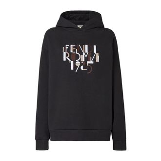 Fendi Oversize Kapuzenpullover - - Sweatshirts & Hoodies - Damen - Schwarzk - XS