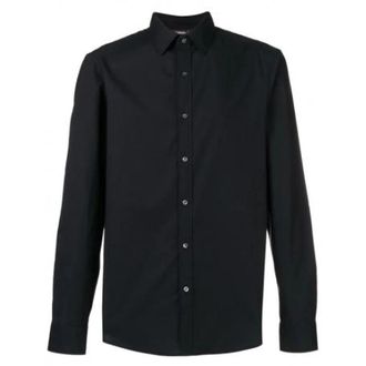 Michael Kors Baumwoll-Stretch-Hemd Modern Fit - - Shirts - Herren - Schwarzk - XL