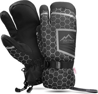 Normani Winterhandschuhe Apex gefüttert mit ComforMax Classic bis -35 Grad im Hummer Stil Farbe Schwarz/Grau Größe XXL