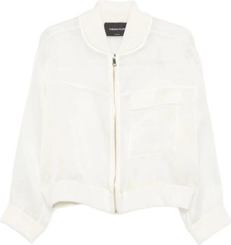 Fabiana Filippi Zipped Pocket Sheer Bomber Jacket