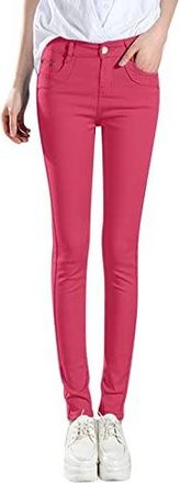 Generic Jeans skinny stretch pour femmes - Jeans taille basse pour femmes de petite taille avec poches, jean liftant pour les fesses, jean doux, casual, uni, 