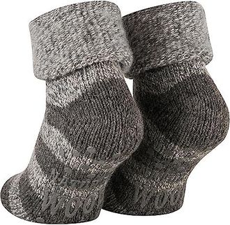 Piarini 1 paire de chaussettes en ABS - Chaussettes en laine - Chaussettes dhiver - Chaussettes norvégiennes avec intérieur en tissu éponge - Pour homme et fe