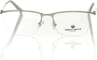 Frankie Morello Homme, Accessoires, Gris, Taille: ONE Size Clubmaster Monture M&eacute;tallique Lunettes Blanc Logo