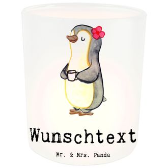 Mr. & Mrs. Panda Personalisiertes Windlicht Pinguin Beste Stiefmutter der Welt - Personalisierte Geschenke, Windlichter mit Namen, Muttertag, Mutter, Dankeschön, Danke