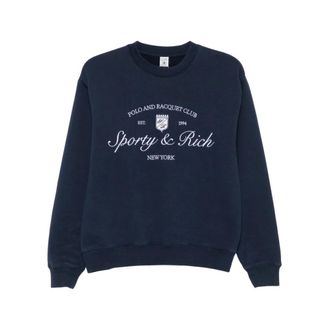 Sporty & Rich Rundhals-Pullover - - Sweatshirts & Hoodies - Damen - Blau - M